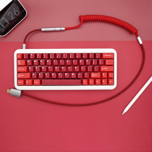 Sleeved Coiled Keyboard Aviator Cable, Lemo Style Connector - Classic ...