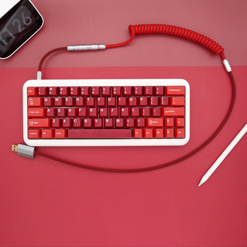 Sleeved Coiled Keyboard Aviator Cable, Lemo Style Connector - Classic ...