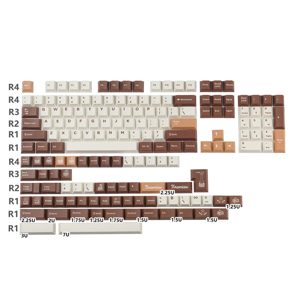 GMK Tiramisu Keycap Set, Cherry Profile, PBT Dye Sub Key Cap – Nouvolo