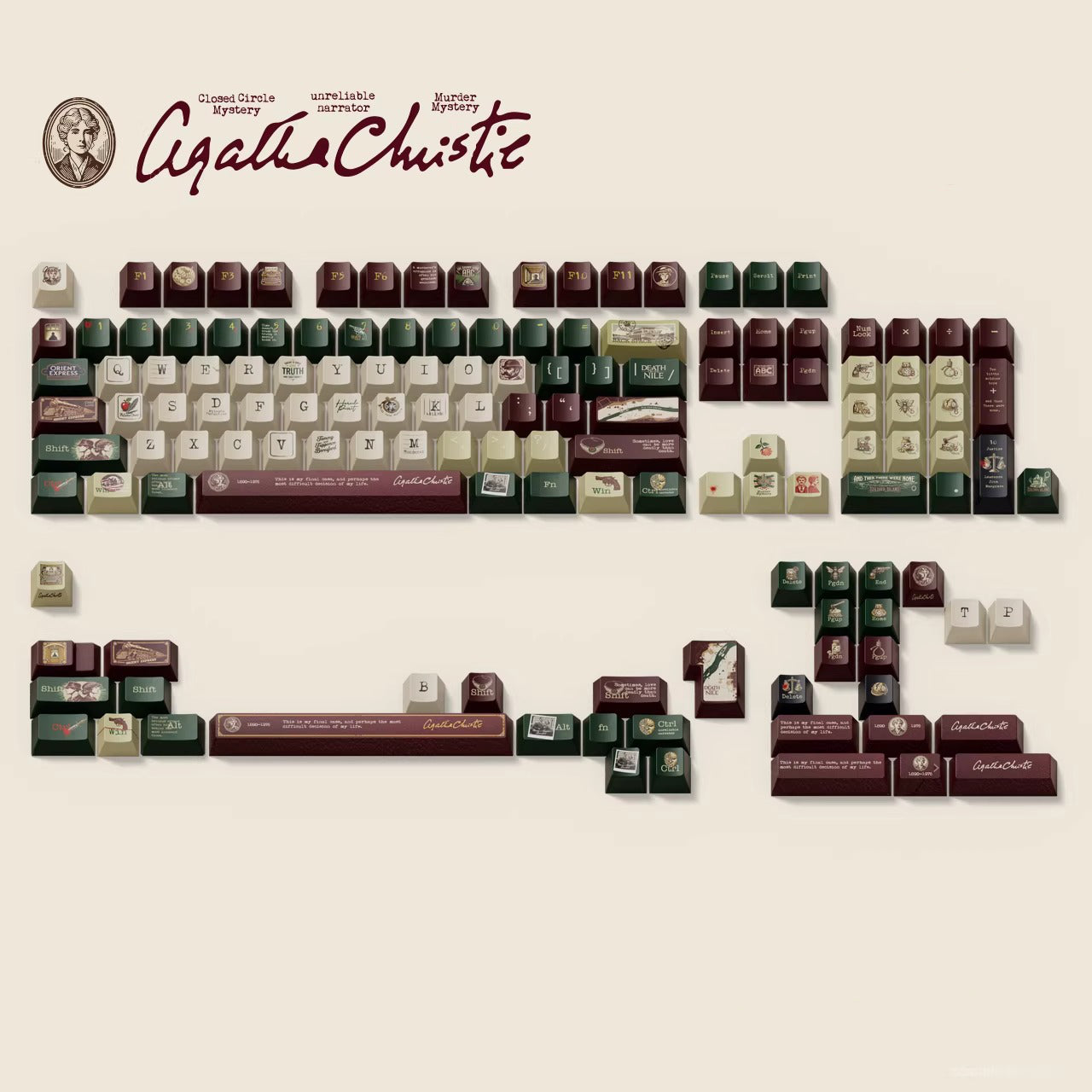 Agatha Queen of Mystery Keycap Set, Cherry Profile, Dye Sub PBT Key Ca ...
