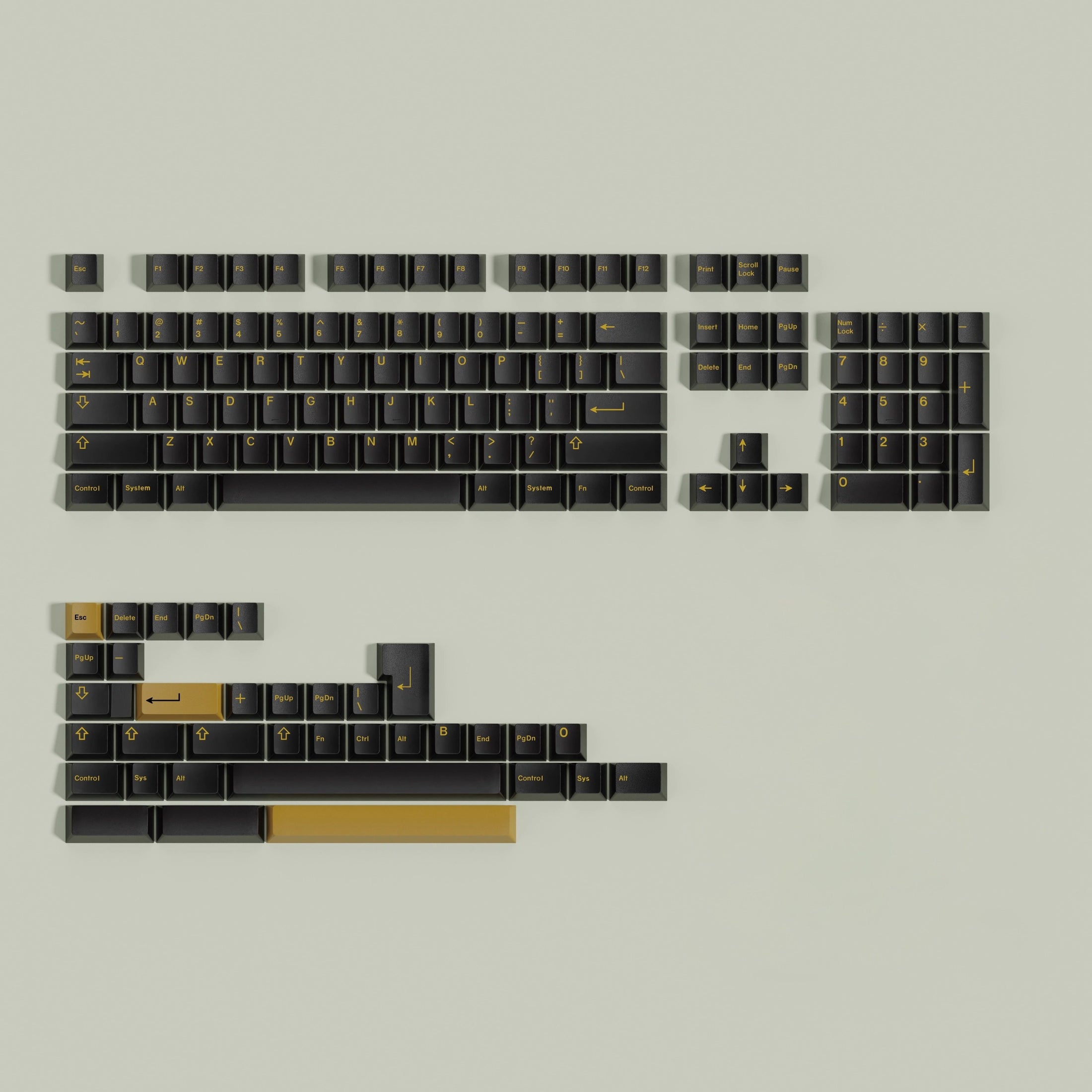 GMK Black Gold Keycap Set, Cherry Profile, Dye Sub PBT Key Cap – Nouvolo