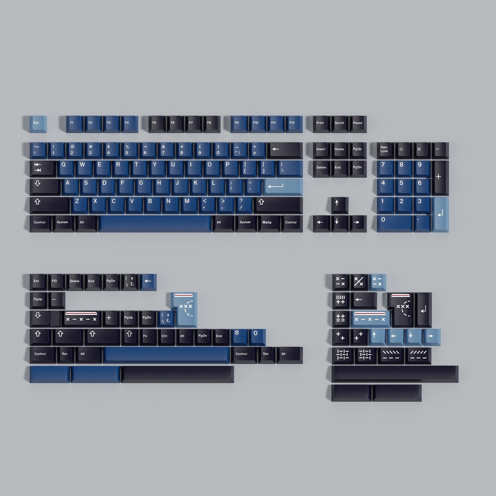 GMK Indigo Keycap Set, Cherry Profile, Dye Sub PBT – Nouvolo