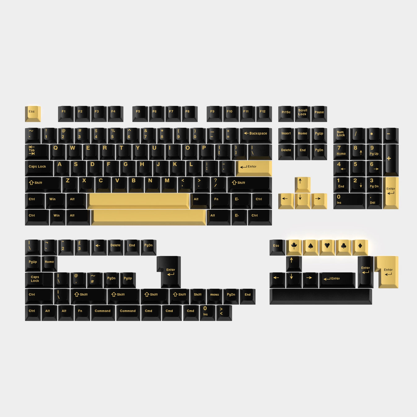 Black Gold Keycap Set, Cherry Profile, Double Shot ABS Key Cap – Nouvolo