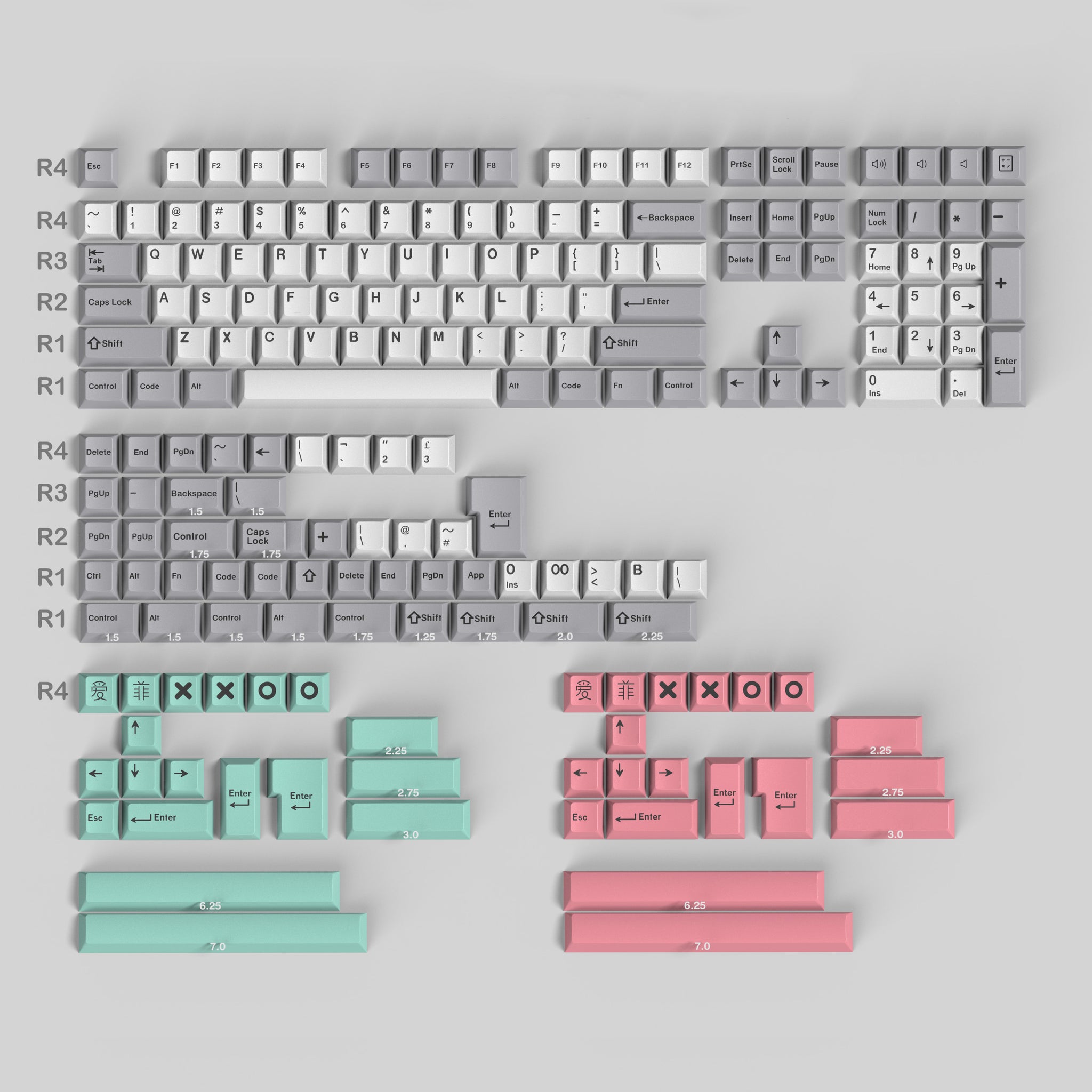 Modern Dolch Keycap Set, Cherry Profile, Double Shot ABS – Nouvolo