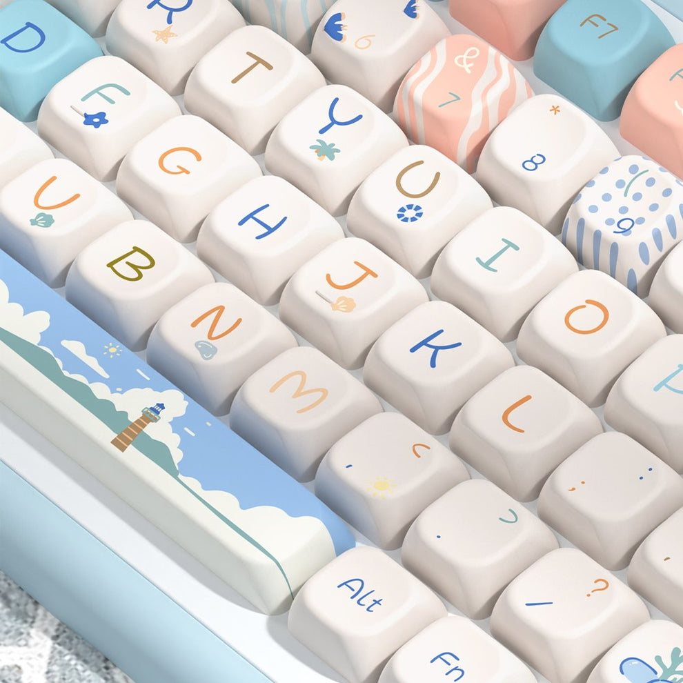 Summer Beach Cute Keycap Set, SCA/Cherry Profile, PBT Dye Sub Key Cap ...